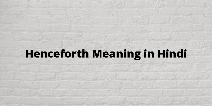 Henceforth Meaning In Hindi - हिंदी अर्थ