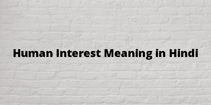 Human Interest Meaning In Hindi - हिंदी अर्थ