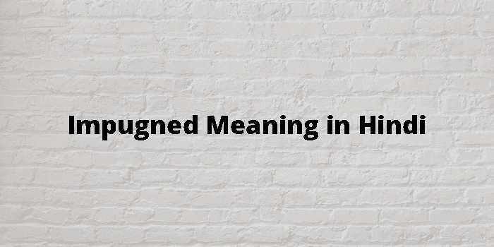 Impugned Meaning In Hindi - हिंदी अर्थ