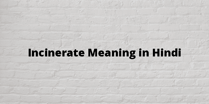 Incinerate Meaning In Hindi - हिंदी अर्थ