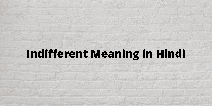 Indifferent Meaning In Hindi - हिंदी अर्थ