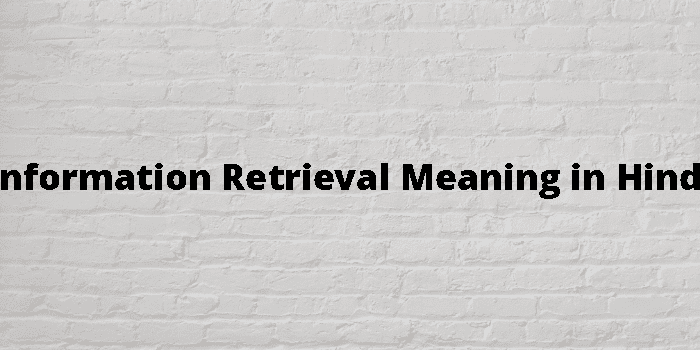 Information Retrieval Meaning In Hindi - हिंदी अर्थ
