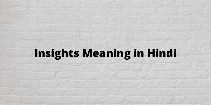 Insights Meaning In Hindi - हिंदी अर्थ