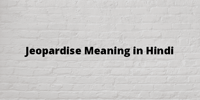 Jeopardise Meaning In Hindi - हिंदी अर्थ