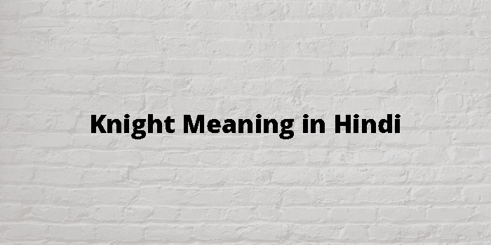 Knight Meaning In Hindi - हिंदी अर्थ