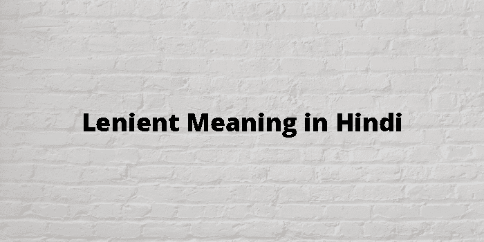Lenient Meaning In Hindi - हिंदी अर्थ