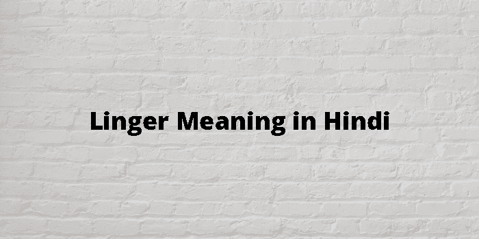 Linger Meaning In Hindi - हिंदी अर्थ
