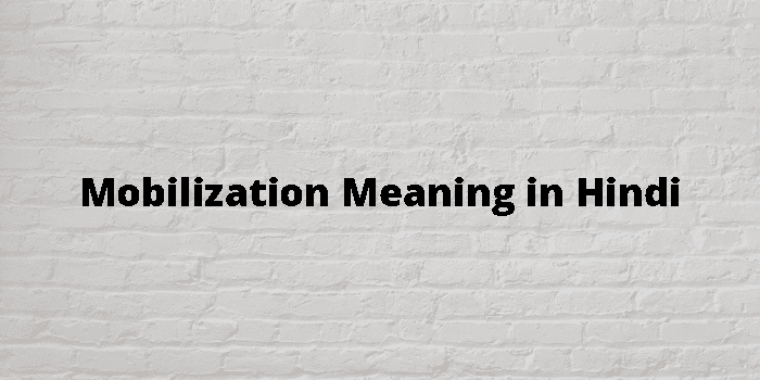 Mobilization Meaning In Hindi - हिंदी अर्थ