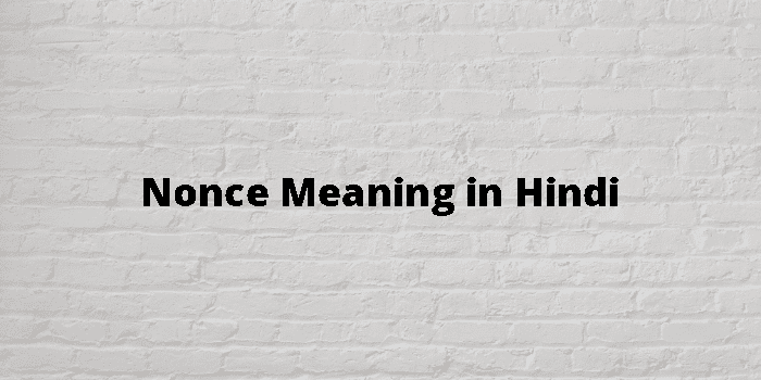 Nonce Meaning In Hindi - हिंदी अर्थ