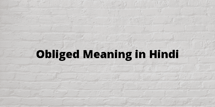 Obliged Meaning In Hindi - हिंदी अर्थ