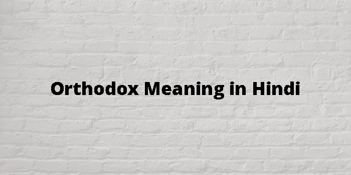 Orthodox Meaning In Hindi - हिंदी अर्थ