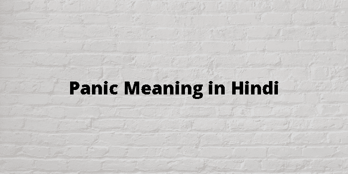Panic Meaning In Hindi - हिंदी अर्थ
