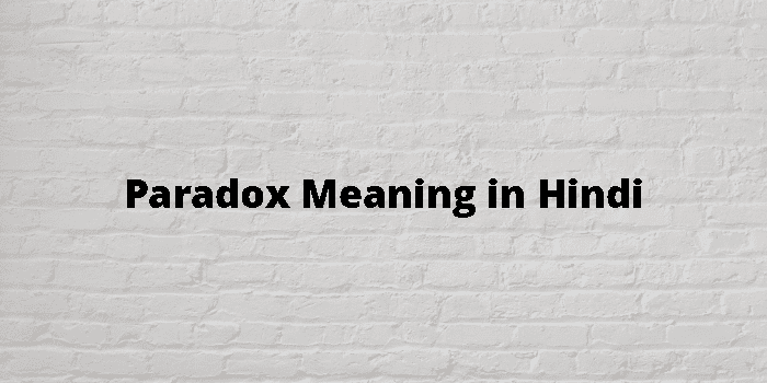 Paradox Meaning In Hindi - हिंदी अर्थ