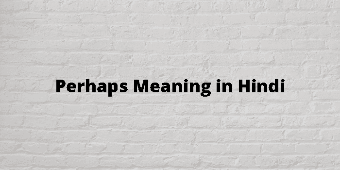 Perhaps Meaning In Hindi - हिंदी अर्थ