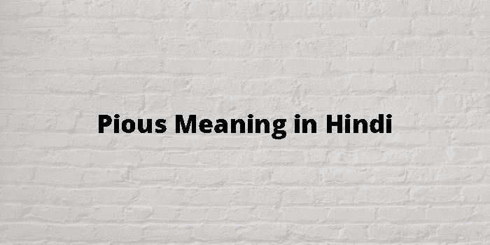 Pious Meaning In Hindi - हिंदी अर्थ