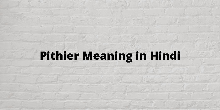 Pithier Meaning In Hindi - हिंदी अर्थ