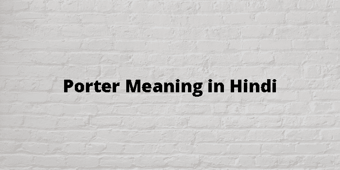 Porter Meaning In Hindi - हिंदी अर्थ
