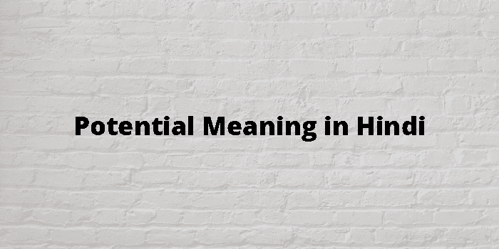 Potential Meaning In Hindi - हिंदी अर्थ