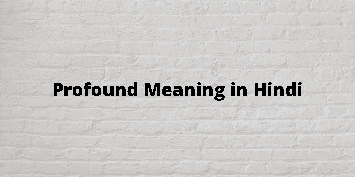 Profound Meaning In Hindi - हिंदी अर्थ