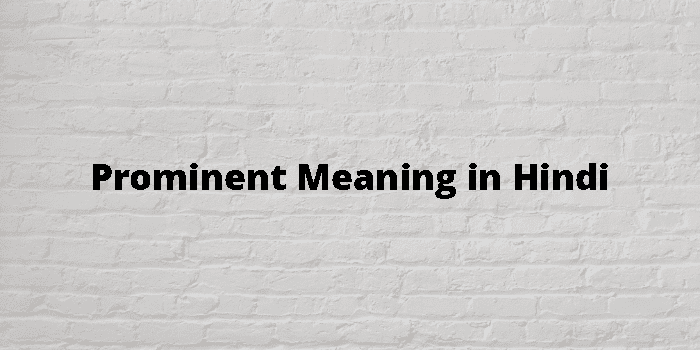 Prominent Meaning In Hindi - हिंदी अर्थ