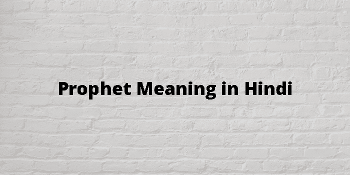 Prophet Meaning In Hindi - हिंदी अर्थ