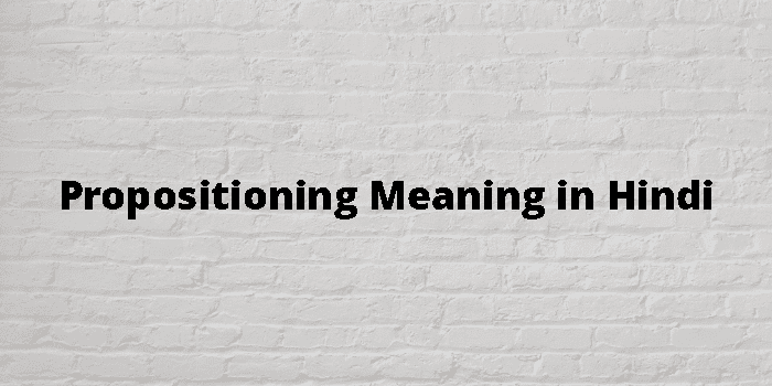 Propositioning Meaning In Hindi - हिंदी अर्थ