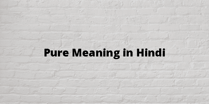 Pure Meaning In Hindi - हिंदी अर्थ