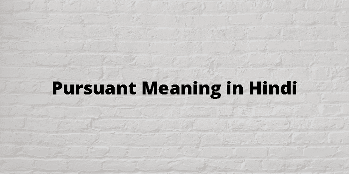 Pursuant Meaning In Hindi - हिंदी अर्थ