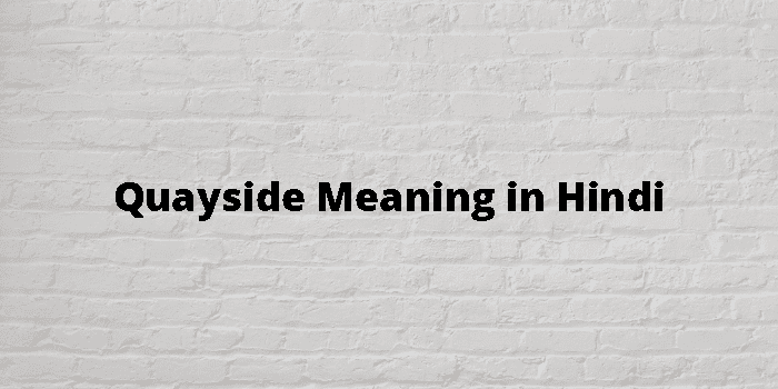 Quayside Meaning In Hindi - हिंदी अर्थ