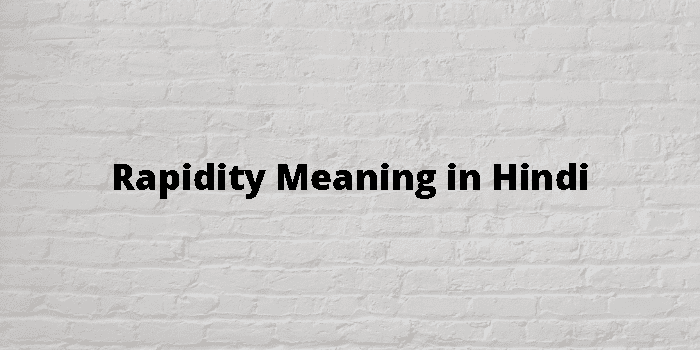 Rapidity Meaning In Hindi - हिंदी अर्थ