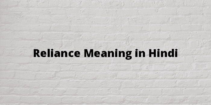 Reliance Meaning In Hindi - हिंदी अर्थ