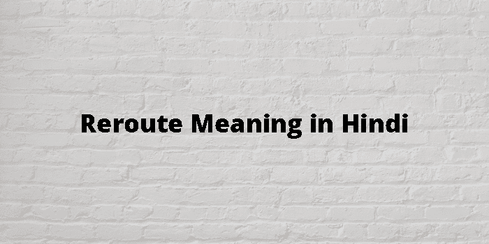 Reroute Meaning In Hindi - हिंदी अर्थ