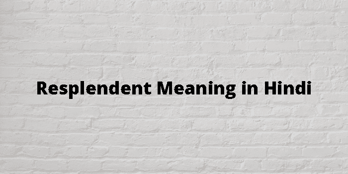 Resplendent Meaning In Hindi - हिंदी अर्थ