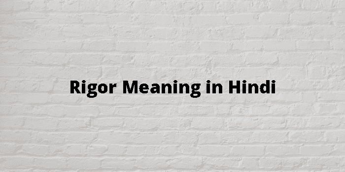 Rigor Meaning In Hindi - हिंदी अर्थ