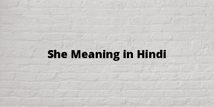She Meaning In Hindi - हिंदी अर्थ