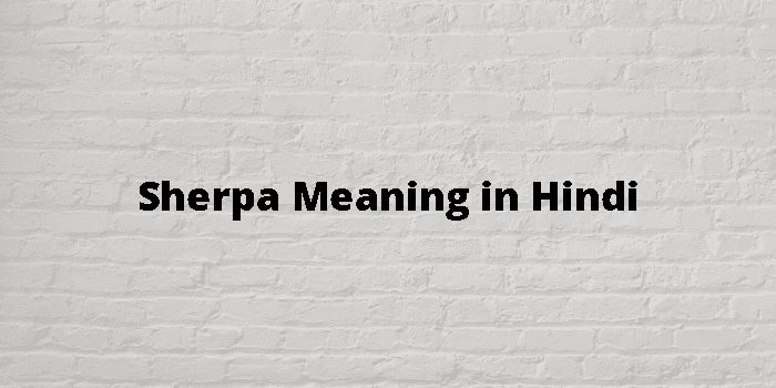 Sherpa Meaning In Hindi - हिंदी अर्थ