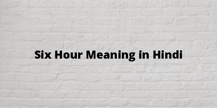 Six Hour Meaning In Hindi - हिंदी अर्थ