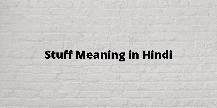 Stuff Meaning In Hindi - हिंदी अर्थ