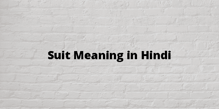 Suit Meaning In Hindi - हिंदी अर्थ