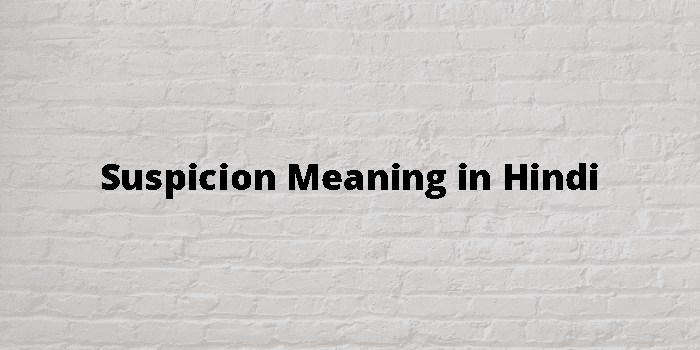 Suspicion Meaning In Hindi - हिंदी अर्थ