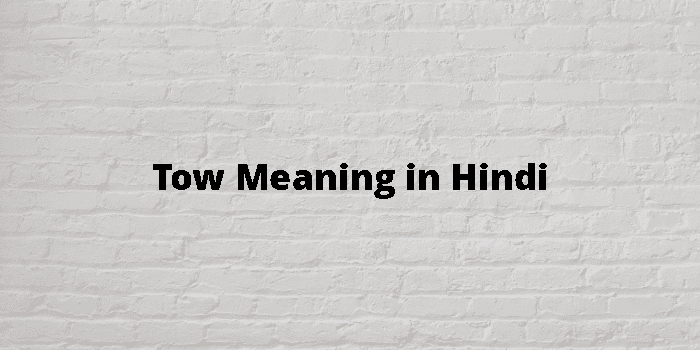 Tow Meaning In Hindi - हिंदी अर्थ