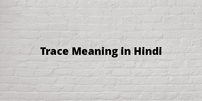 Trace Meaning In Hindi - हिंदी अर्थ