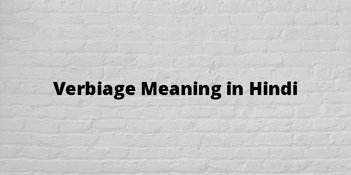 Verbiage Meaning In Hindi - हिंदी अर्थ