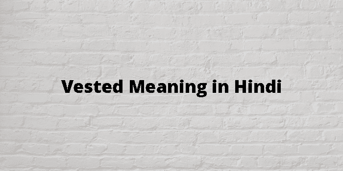 Vested Meaning In Hindi - हिंदी अर्थ