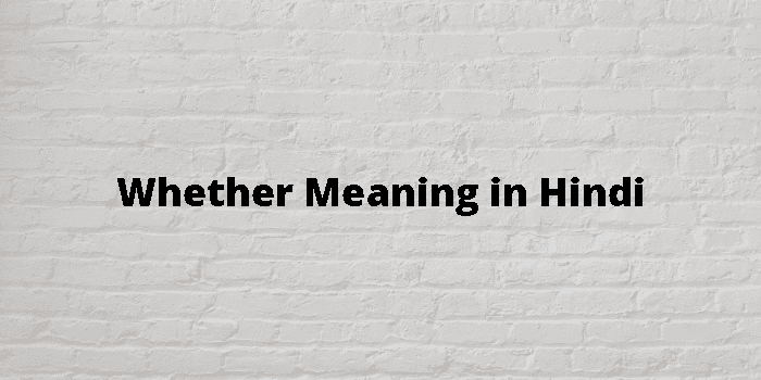 Whether Meaning In Hindi - हिंदी अर्थ