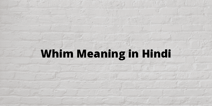 Whim Meaning In Hindi - हिंदी अर्थ