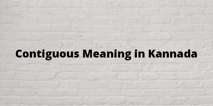 Contiguous Meaning In Kannada - ಕನ್ನಡ ಅರ್ಥ