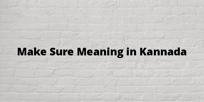 Make Sure Meaning In Kannada - ಕನ್ನಡ ಅರ್ಥ