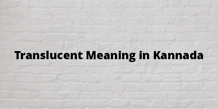 Translucent Meaning In Kannada - ಕನ್ನಡ ಅರ್ಥ