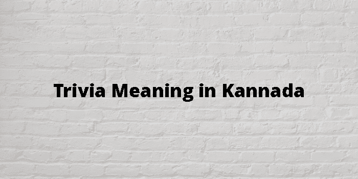 Trivia Meaning In Kannada - ಕನ್ನಡ ಅರ್ಥ